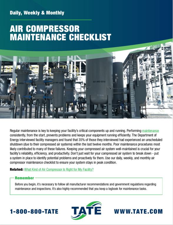 Free Air Compressor Maintenance Checklist